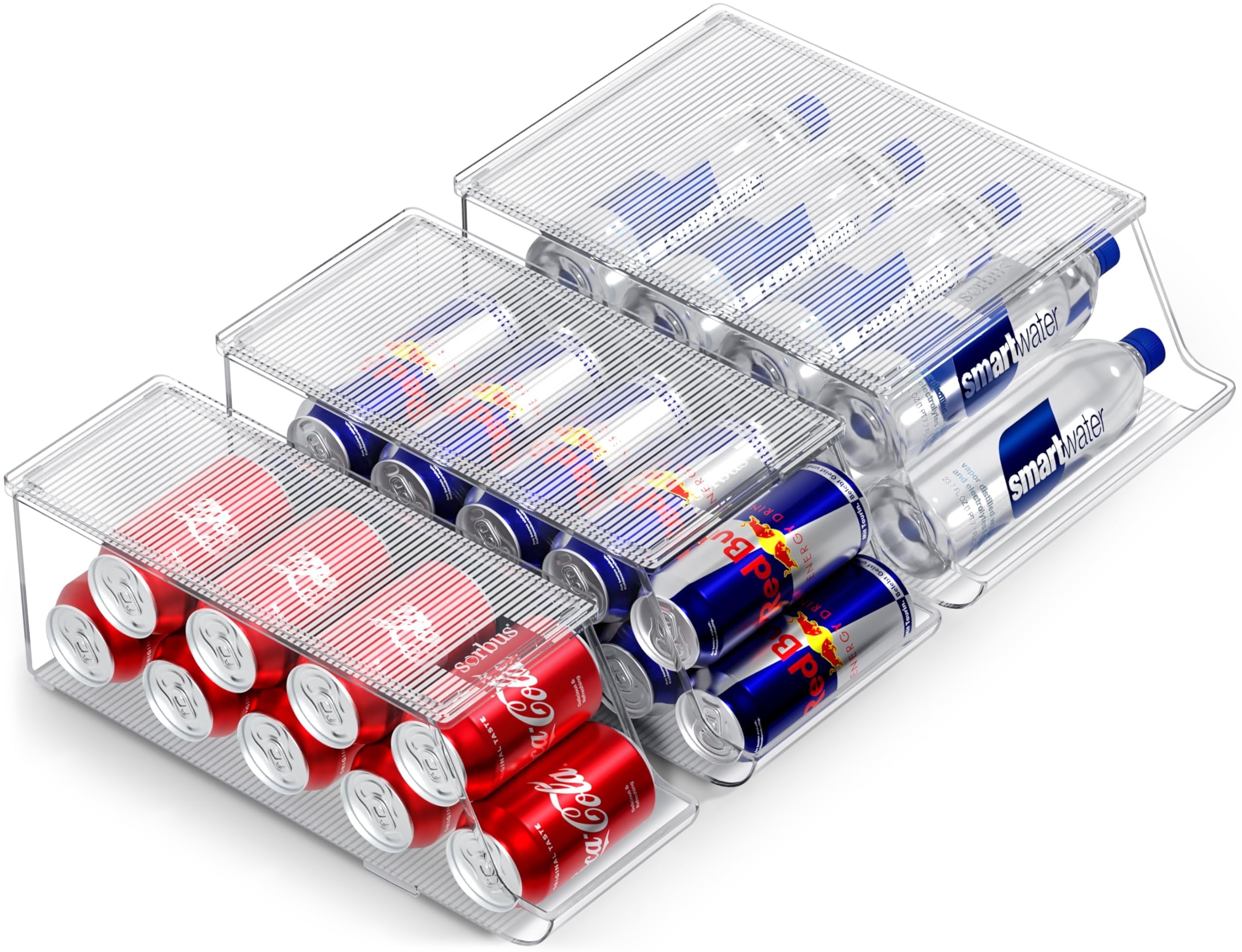 Sorbus Soda Can Organizer for Refrigerator with Lids, 3 Sizes, Slim Can ...