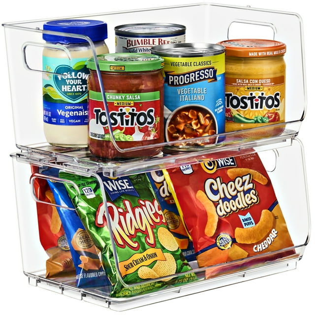 Sorbus Stackable Storage Bins Open Front Clear Stackable Bins for ...