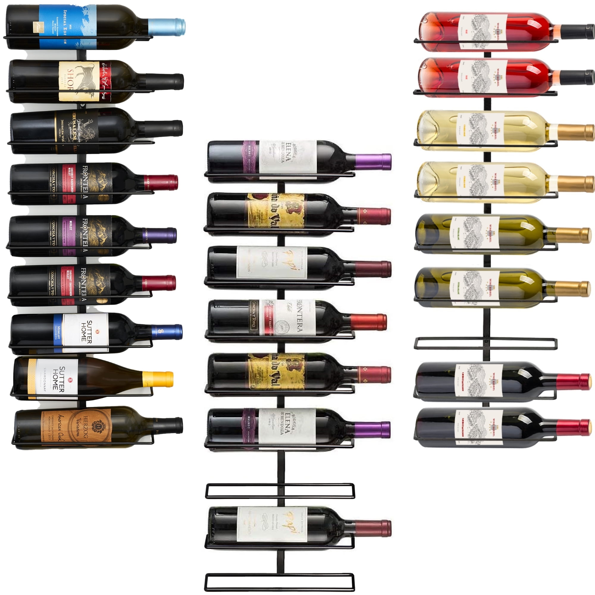 Sorbus Stackable Wine Rack Wall Mount, Black, 3 Pack - Walmart.com