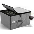 Sorbus Wine Glass Storage Case Hard Shell Dividers And Handle Holds 12 Glasses