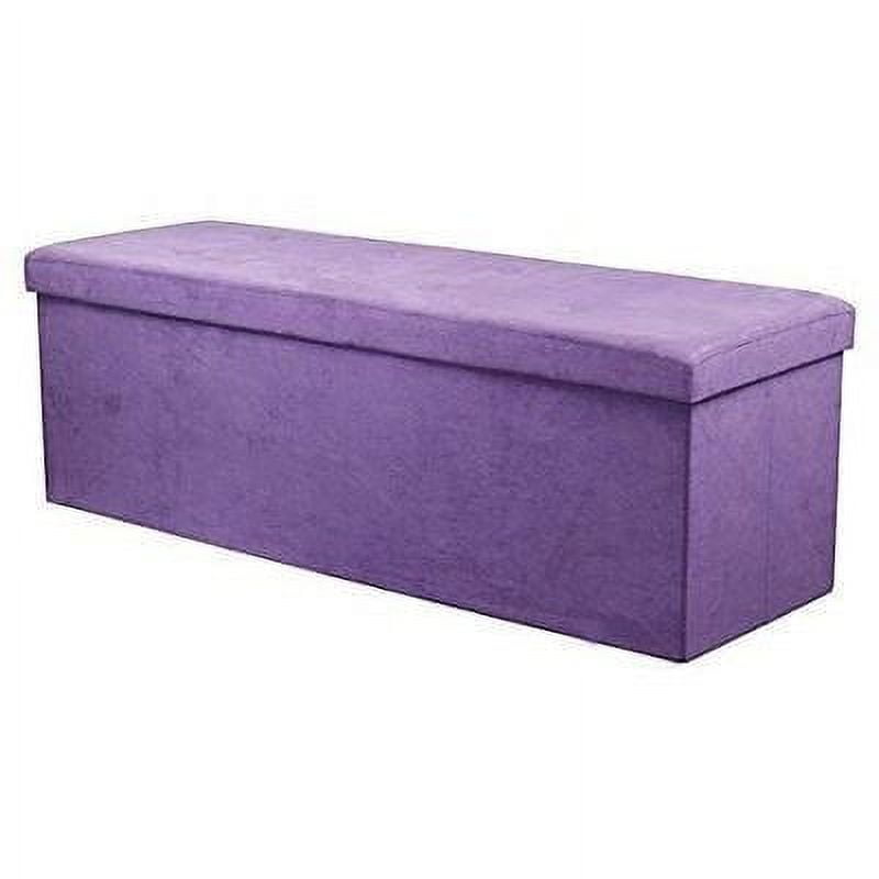 Sorbus Storage Bench Chest Large Purple Contemporary Faux Suede ...