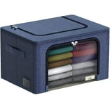 Sorbus Storage Bins with Metal Frame, Stackable & Foldable with Window ...