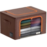 Sorbus Storage Bins with Metal Frame, Stackable & Foldable with Window ...