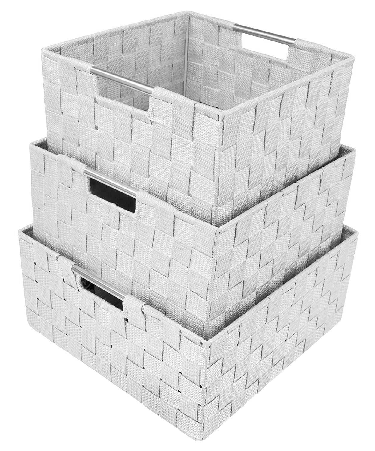 Sorbus Storage Box Woven Basket Bin Container Tote Cube Organizer Set ...