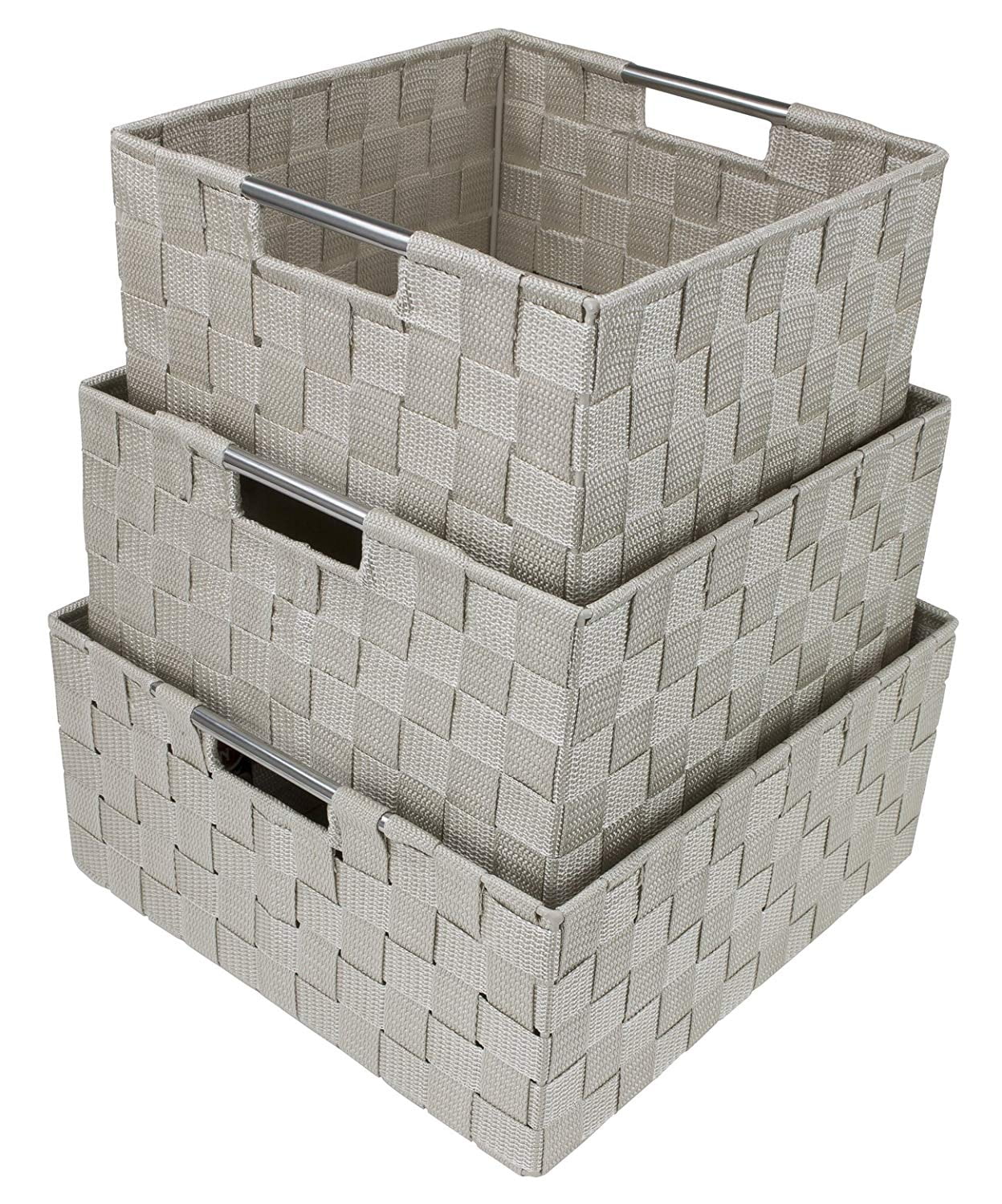 Sorbus, Storage Box Woven Basket Set, 3-Piece, Beige - Walmart.com