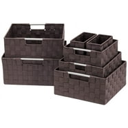 Whitmor Woven Strap Storage Baskets - Set of 3 - Espresso - Walmart.com