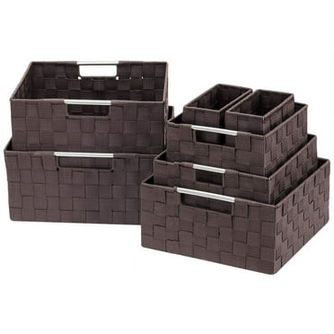Whitmor Woven Strap Storage Baskets - Set of 3 - Espresso - Walmart.com