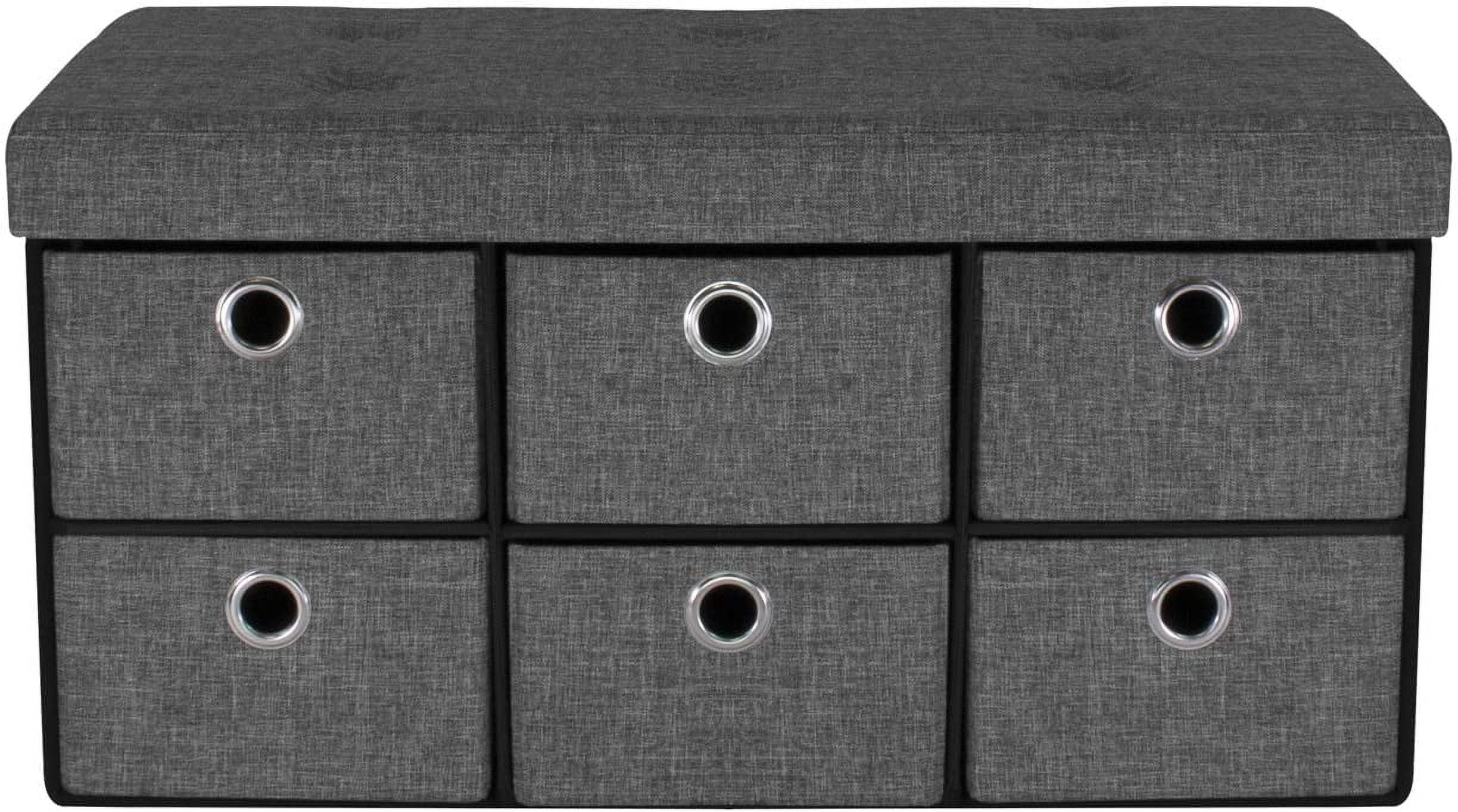 Sorbus Storage Chest with Drawers – Collapsible Folding Ottoman ...