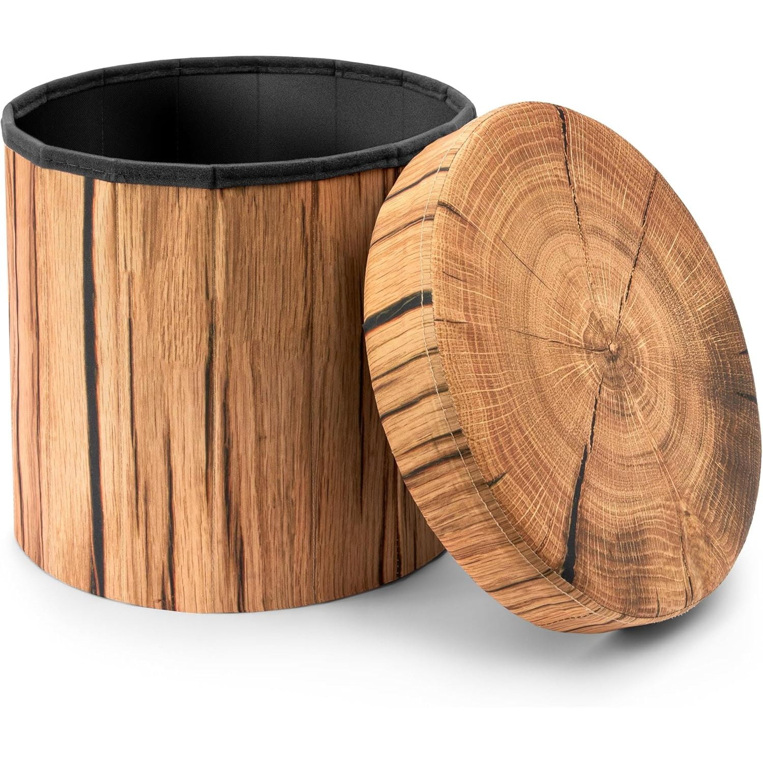 Sorbus Tree Stump Stool, Toy Storage Ottoman 15 Inch Fake tree stumps ...