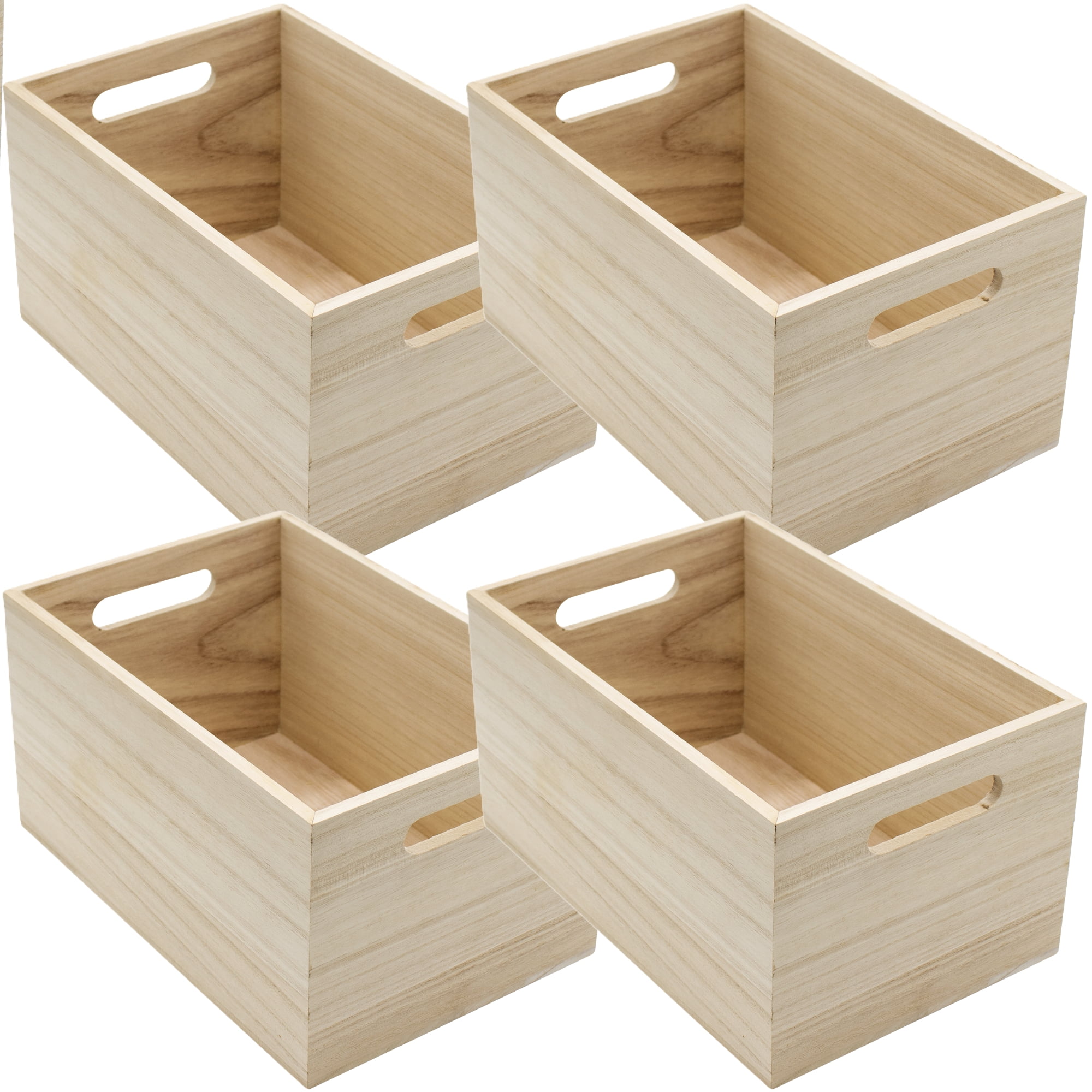 Sorbus Unfinished Wood Crates - Organizer Bins, Decorative Wooden Boxes ...
