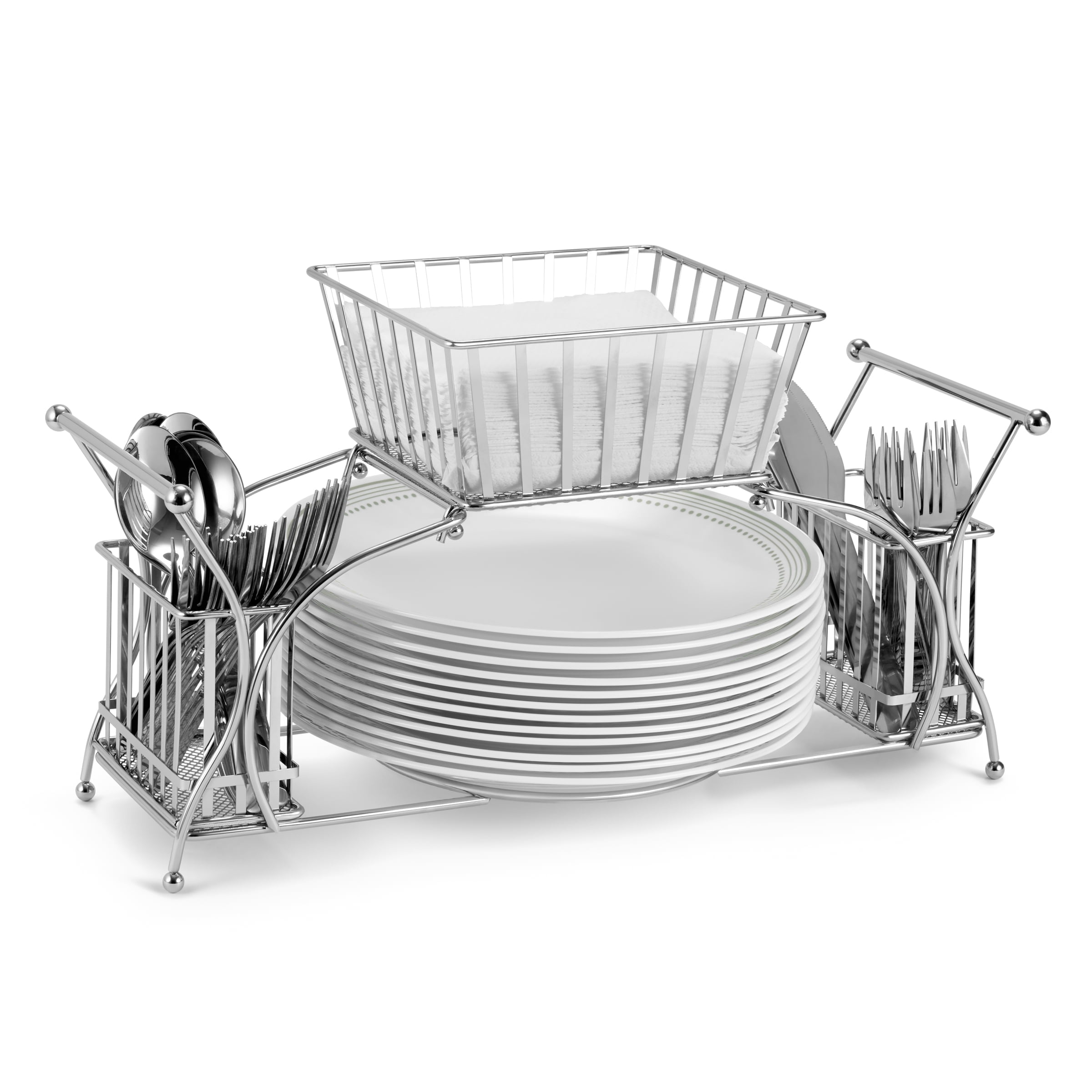 Sorbus Utensil Caddy – Stackable Flatware, Napkin & Plate Holder ...