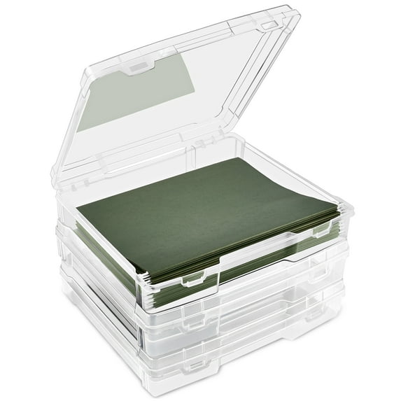 Sorbus Wide Clear Hanging File Organizer Bin - Stackable Plastic ...