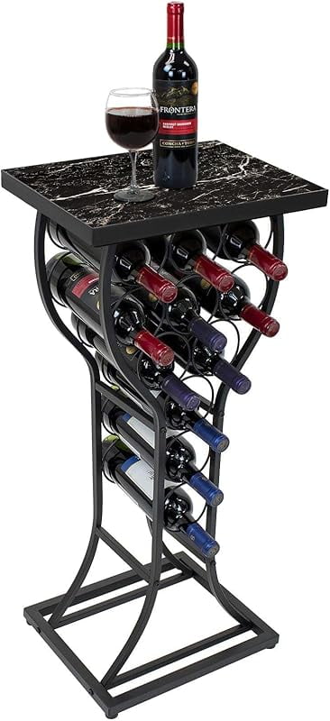 Sorbus Wine Rack Console for Home Bar - Mini Wine Stand with Faux Black ...