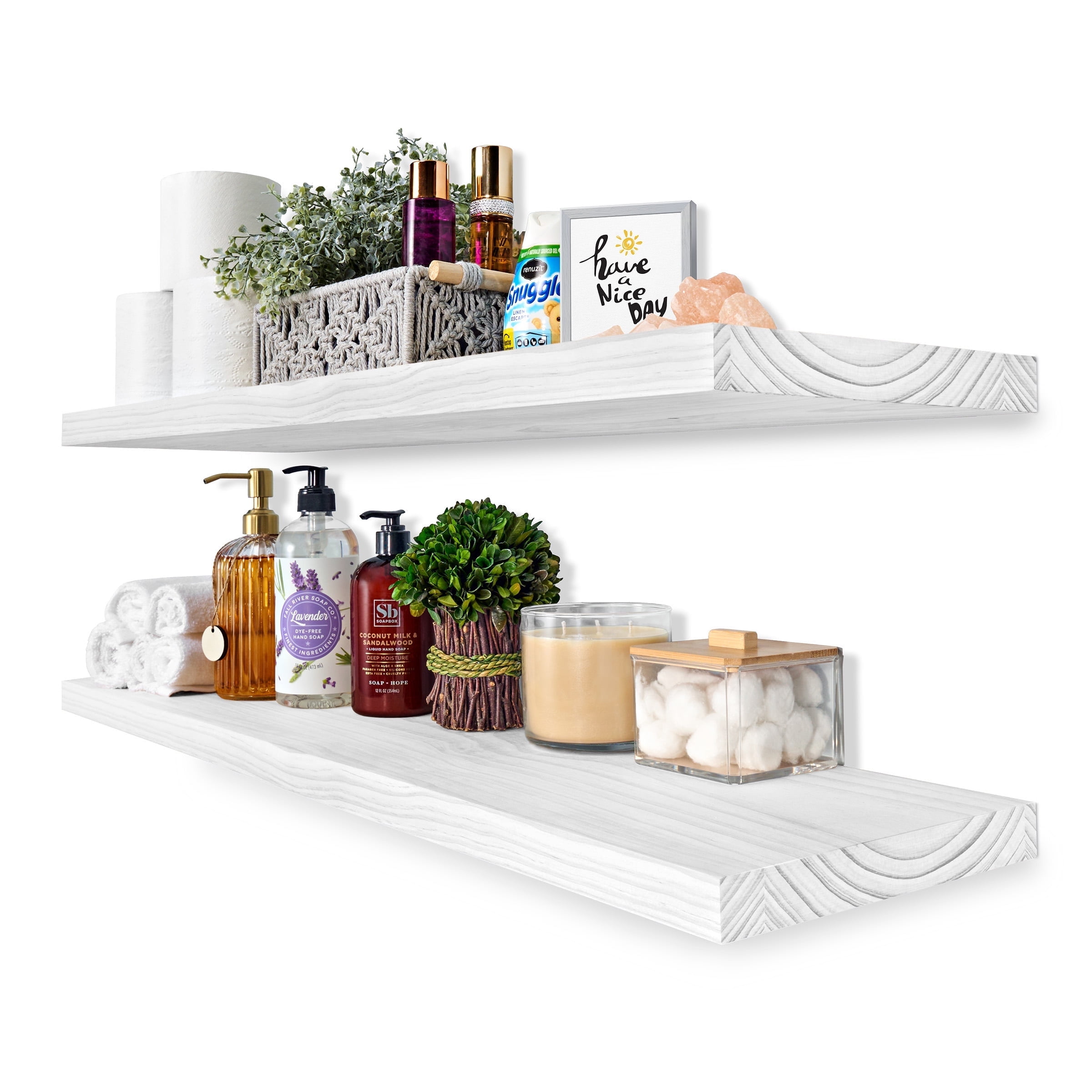 Sorbus Wood Floating Shelves for Wall - 35” Solid Wood Wall Shelves for ...