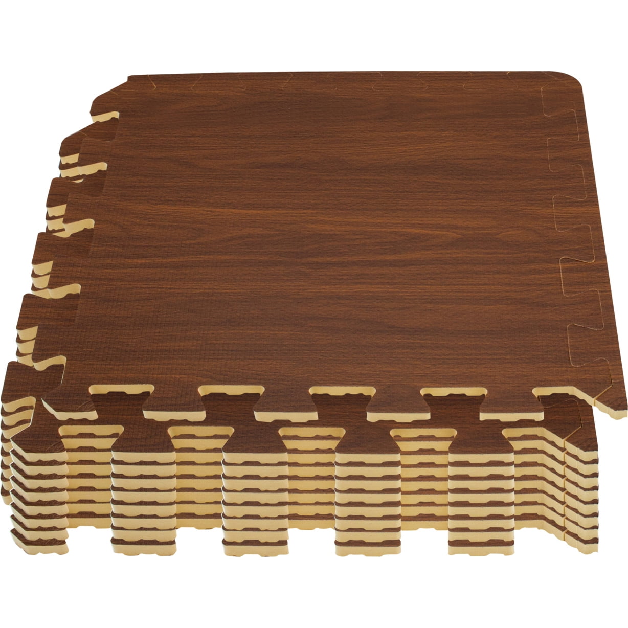 Sorbus Wood Grain Floor Mat 3/8-Inch Thick Foam Interlocking Flooring ...