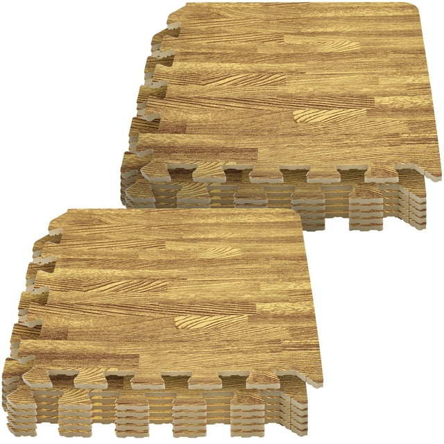Sorbus Wood Grain Floor Mat 3/8-Inch Thick Foam Interlocking Flooring ...
