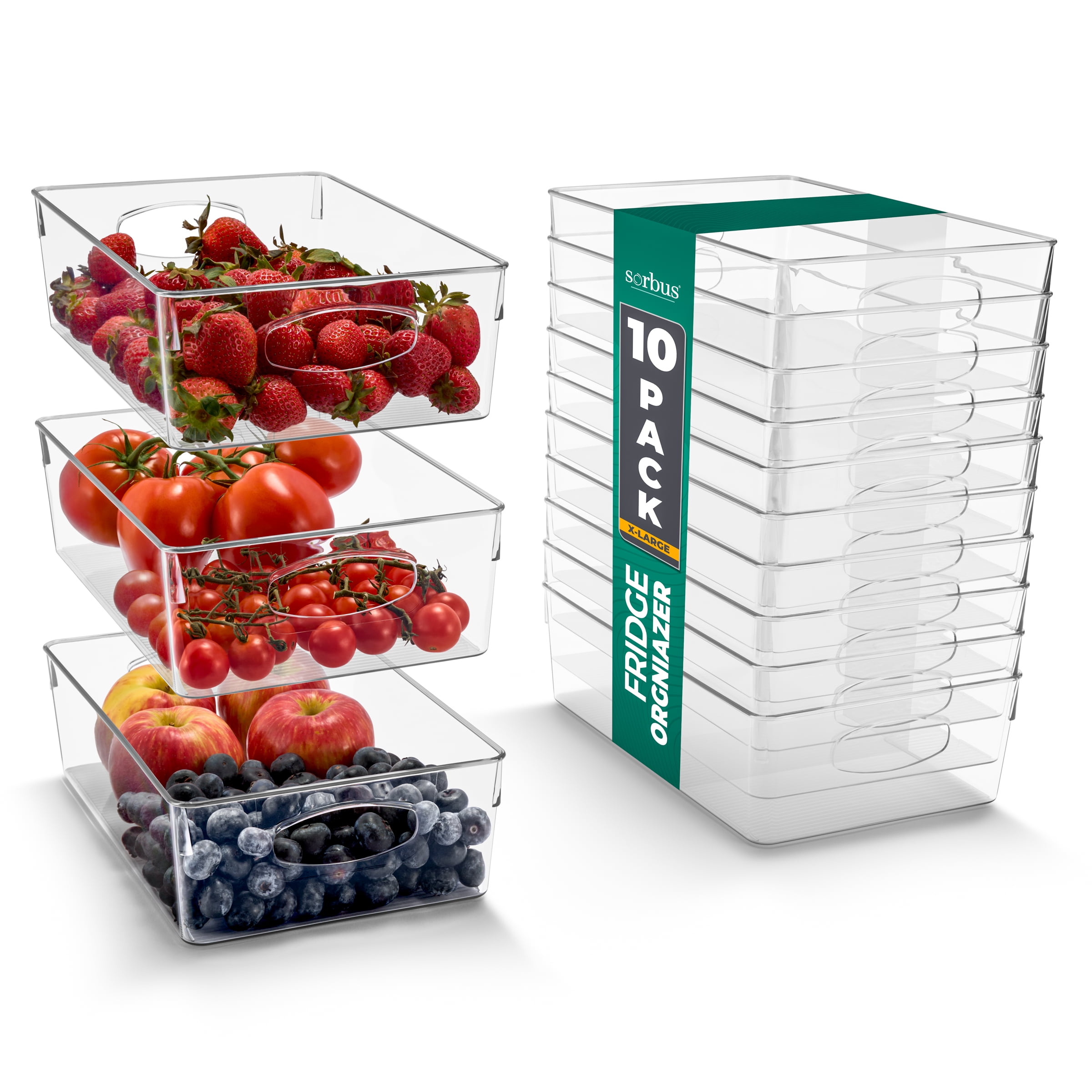Sorbus XL Clear Plastic Storage Bins for Shelves, Clothes, with Handle ...