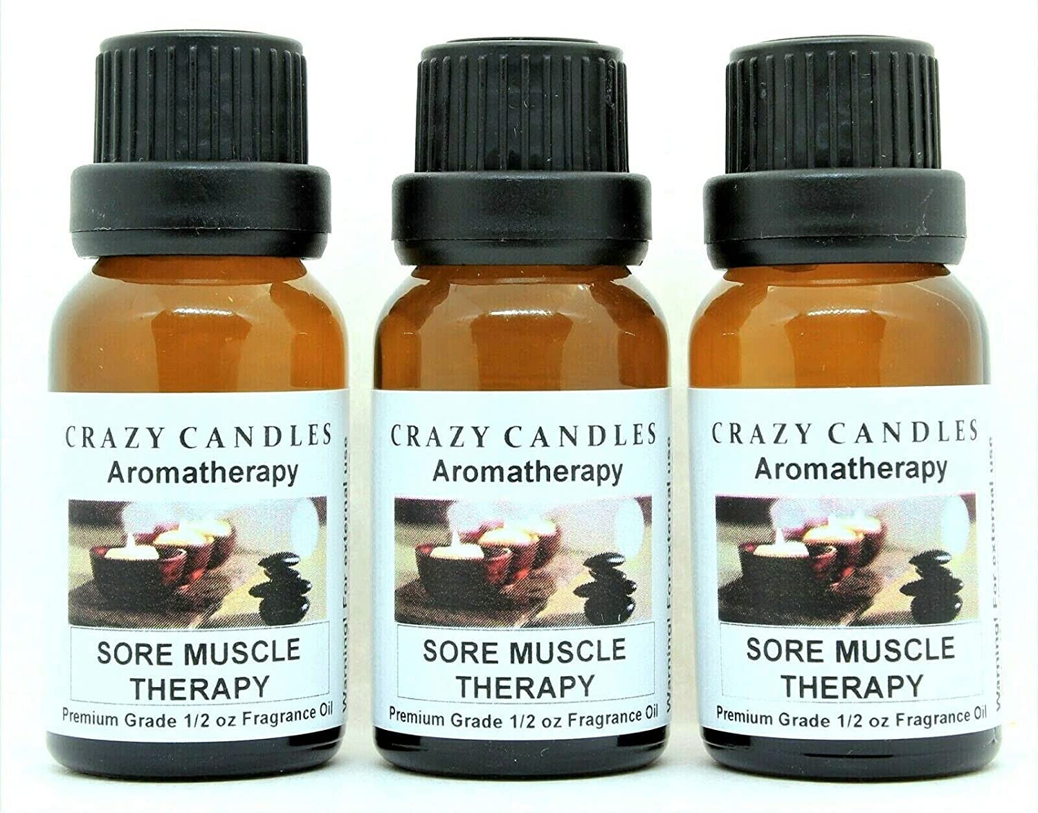 Sore Muscle Therapy (Aromatherapy) 3 Bottles 1/2 fl oz Each (15ml ...