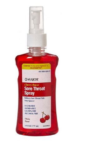 Sore Throat Spray Cherry Flavor 1.4% Strength 6 oz. Major ...