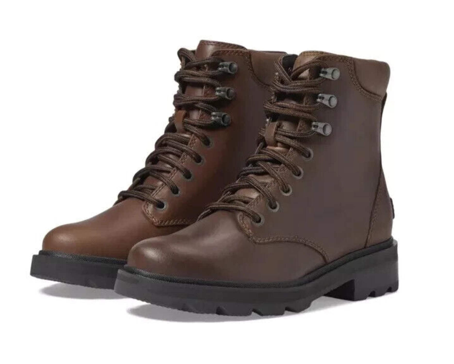 Sorel Lennox Combat Boots Women's 8.5 Brown Leather Lace STKD ...
