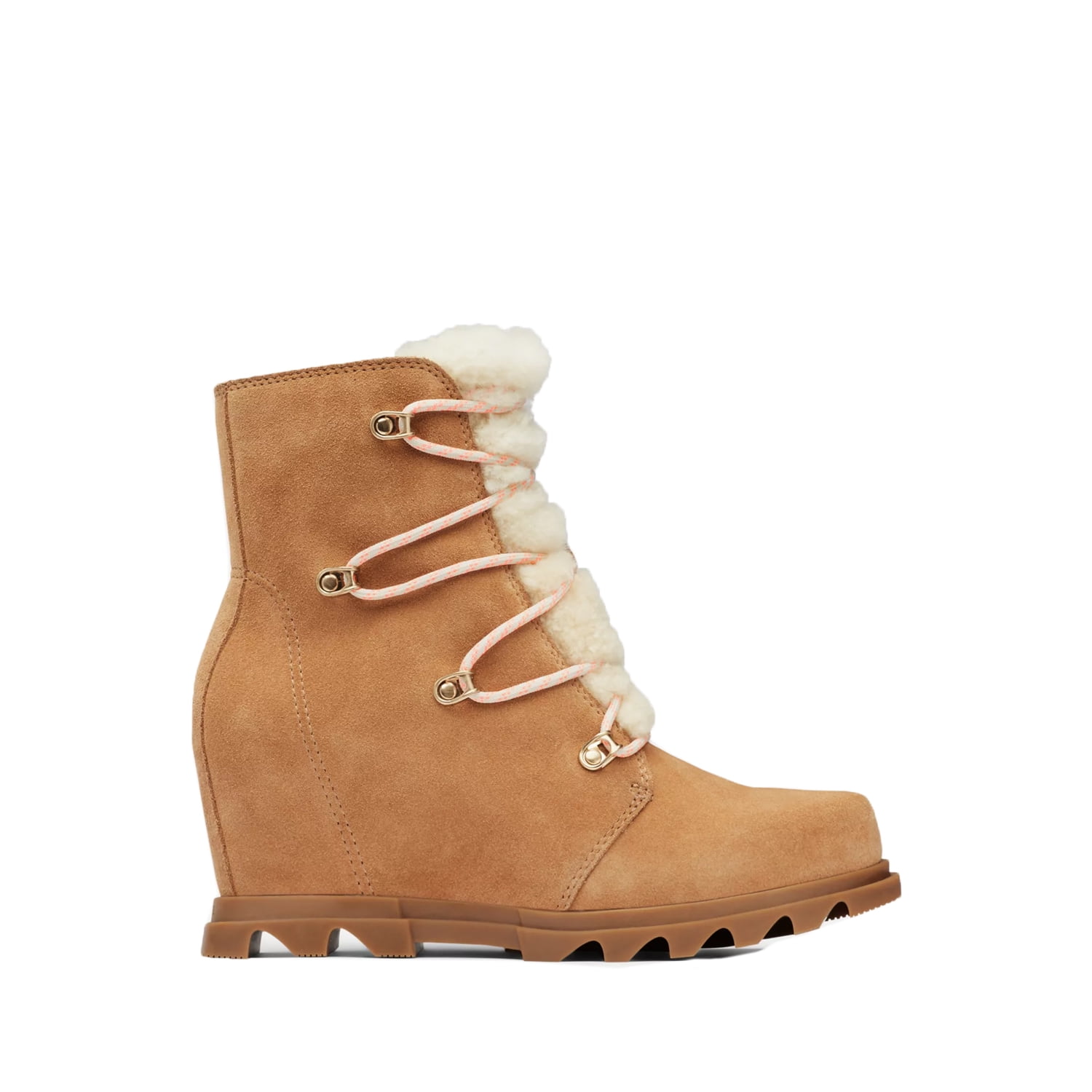 Sorel Women's Joan of Arctic Wedge III Lace Cozy in Tawny Buff, Gum, 7 ...