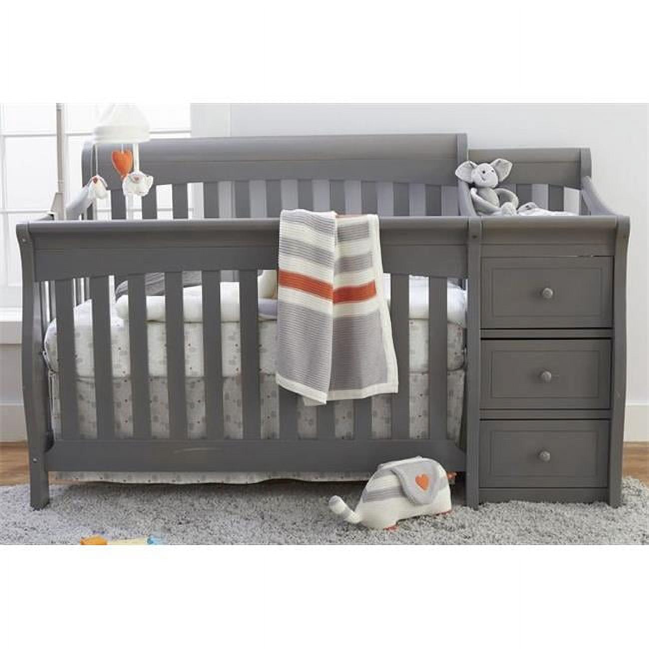 Sorelle Princeton Elite Crib & Changer, Weathered Grey - 72 x 35 x 43 ...