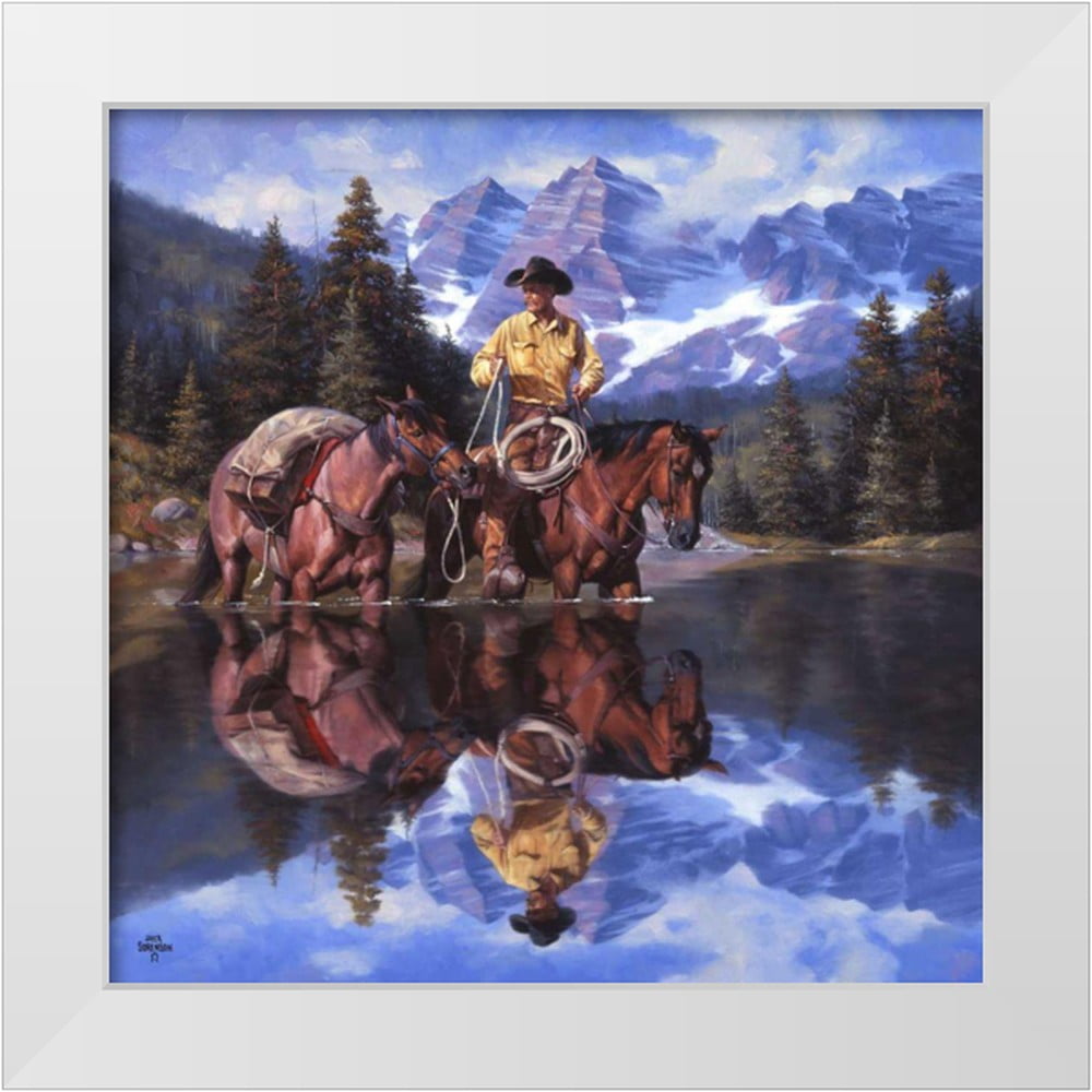 Sorenson, Jack 20x20 White Modern Wood Framed Museum Art Print Titled - Reflections of the ...