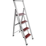 Sorfey 4-Step Folding Step Ladder Aluminum Foldable Step Stool ...