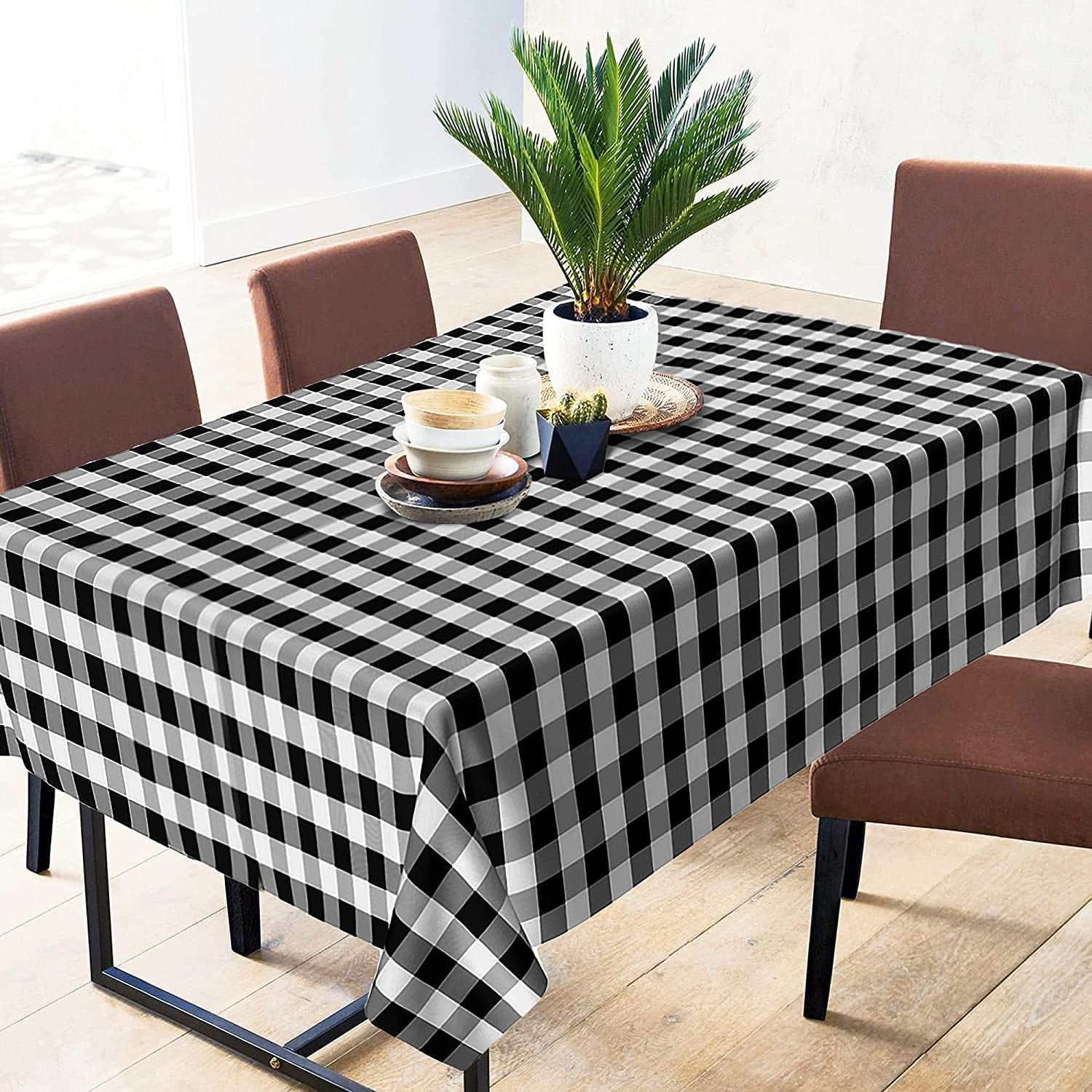 Sorfey Rectangular Checkered Dining Table Cover, Waterproof PVC Vinyl ...