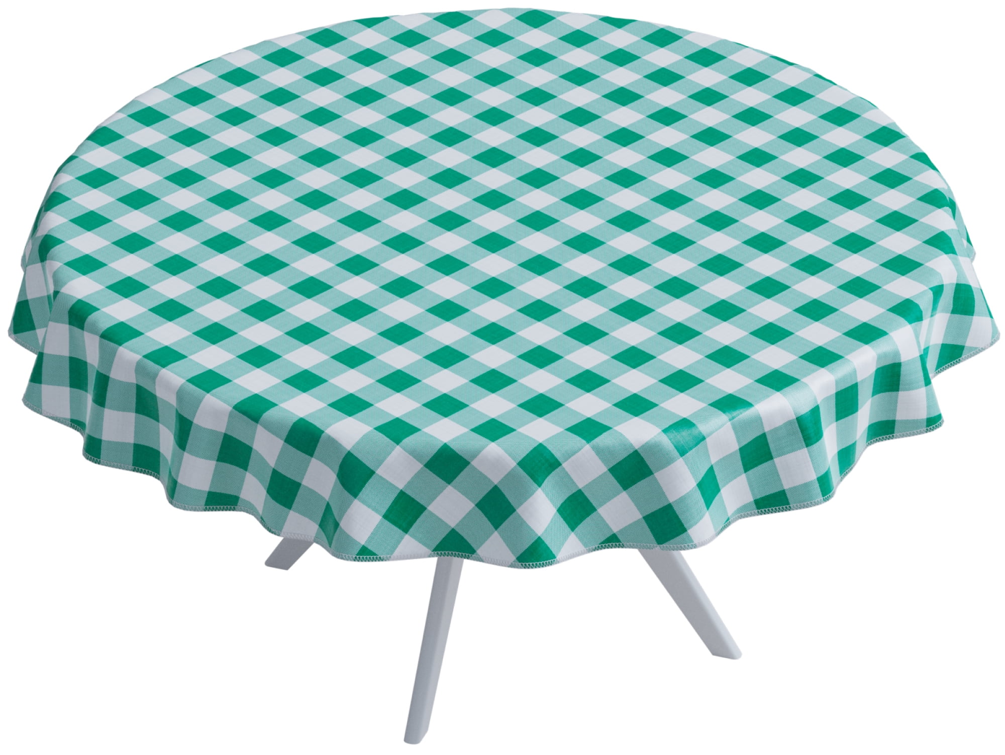 Sorfey Checkered Round Dining Table Cover Vinyl Table Cloth with ...