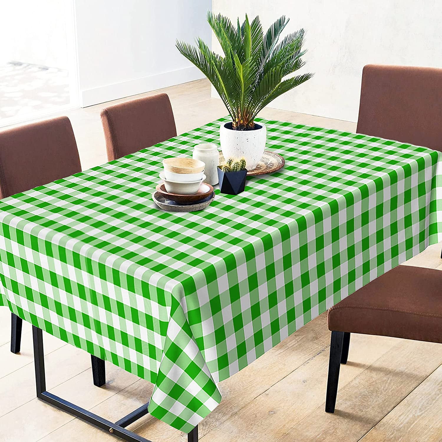 Sorfey Checkered Square Dining Table Cover Vinyl Table Cloth with ...
