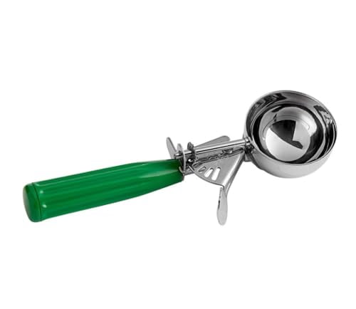 Soro Essentials- #12 Stainless Steel 3-1/4 oz. Disher with Green Handle ...