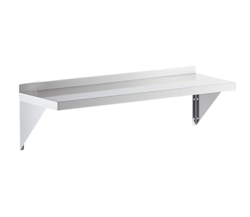 Soro Essentials 12" x 48" Stainless Steel Wall Mounted Shelf ...