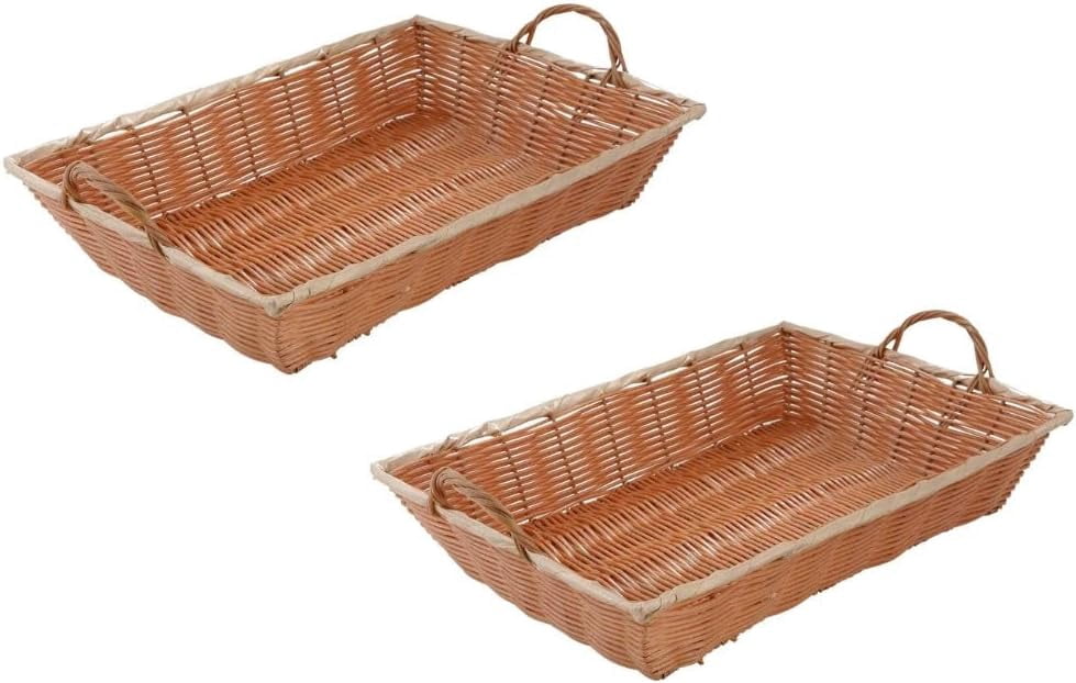 Soro Essentials- 16" Rectangular Poly Woven Baskets with Handles ...