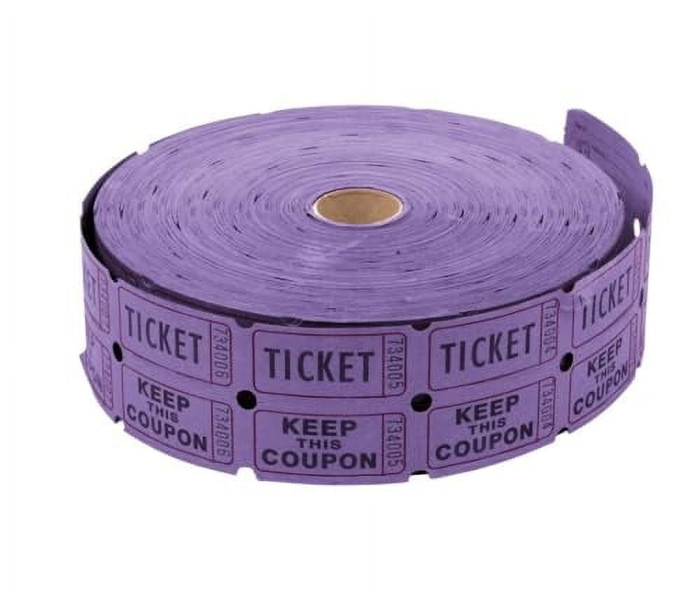 Soro Essentials 2000 Double Raffle Ticket Roll, Purple Paper Tickets ...
