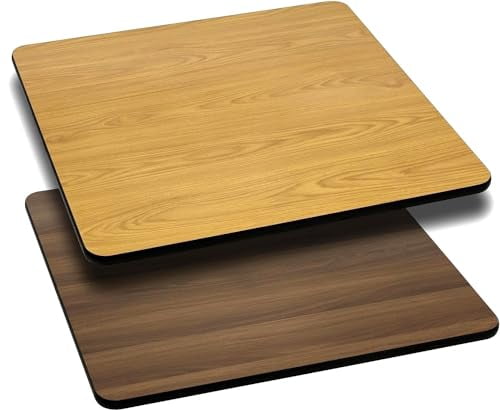 Soro Essentials- 30''x 30'' Wood Square Table Top with Oak or Walnut ...