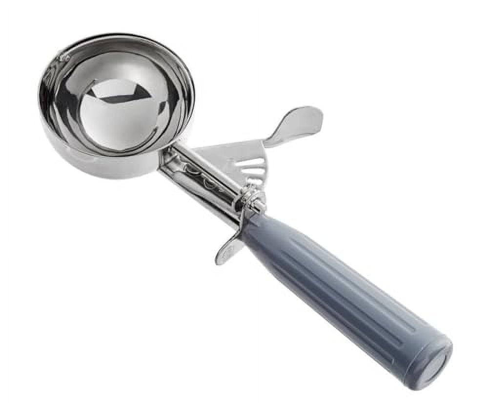 Soro Essentials- #8 Stainless Steel 4 oz. Disher with Grey Handle ...