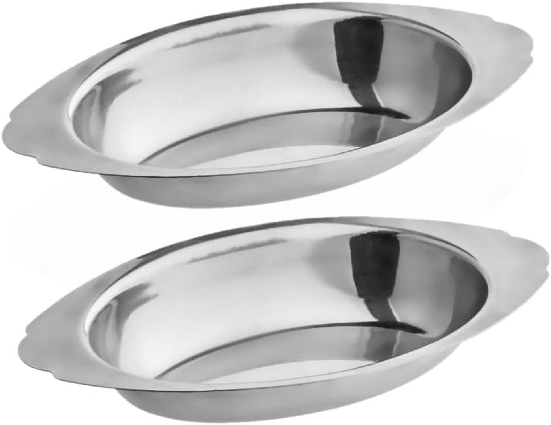 Soro Essentials- 8 oz. Stainless Steel Oval Au Gratin Dish Set of 2 ...