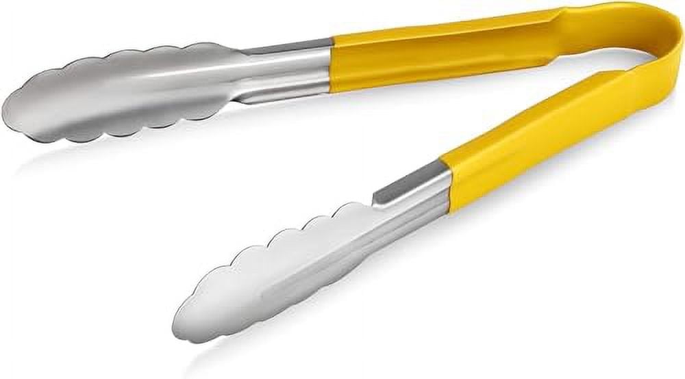 Soro Essentials – 9.5" Stainless Steel Tong with Yellow Handle- Color ...