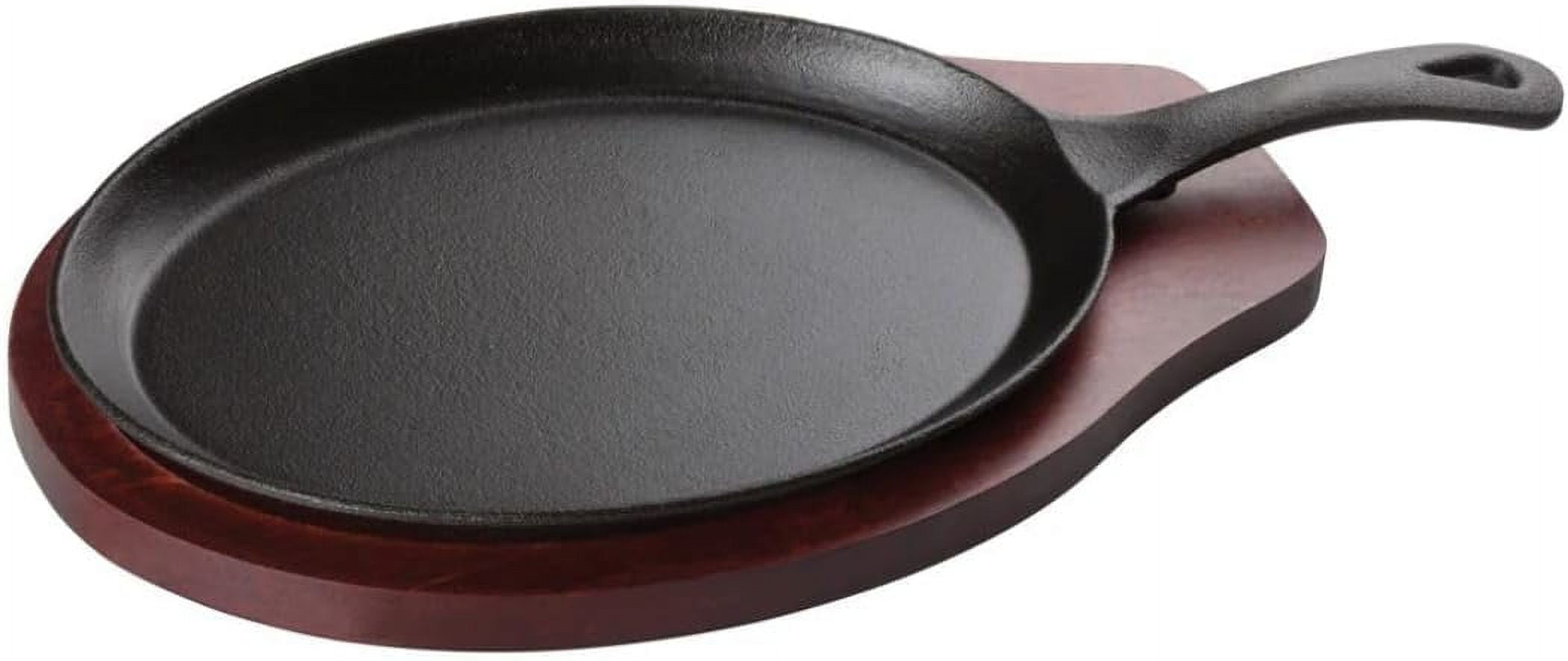Soro Essentials- Cast Iron Fajita Server 2-Piece Set- Iron Skillet ...