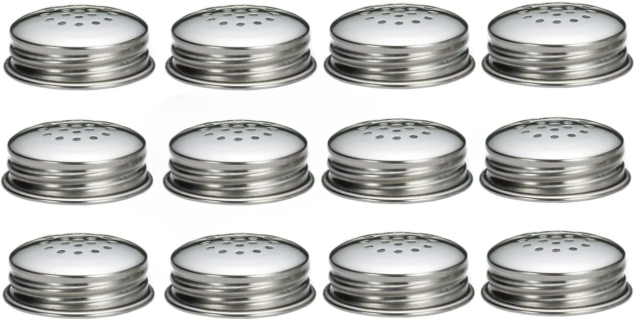 Soro Essentials- Set of 12 Aluminum Shaker Dome Top Lid Only- Fits with ...