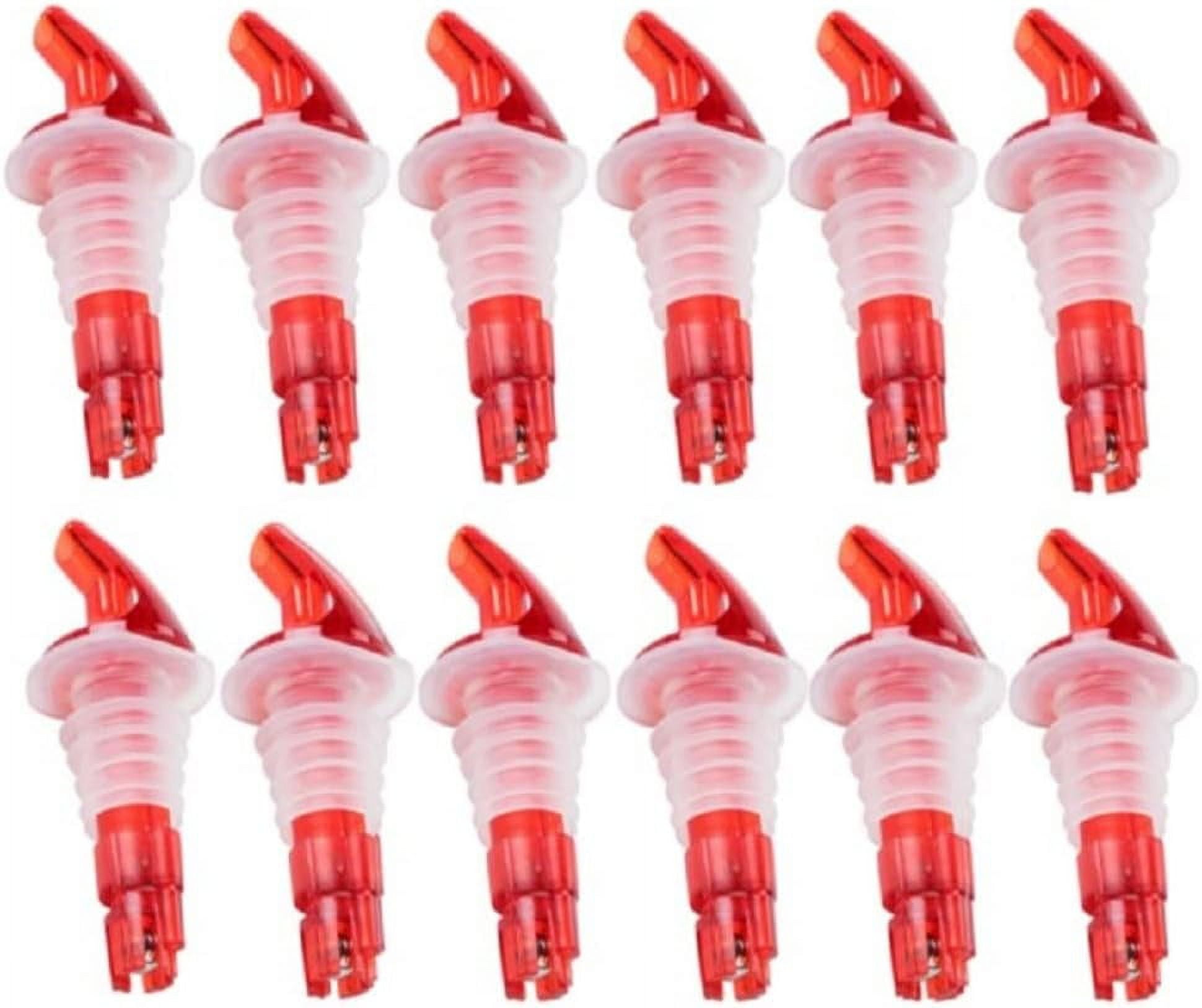 Soro Essentials- Set of 12- Plastic 1 oz. Liquor Bottle Pourers Red ...
