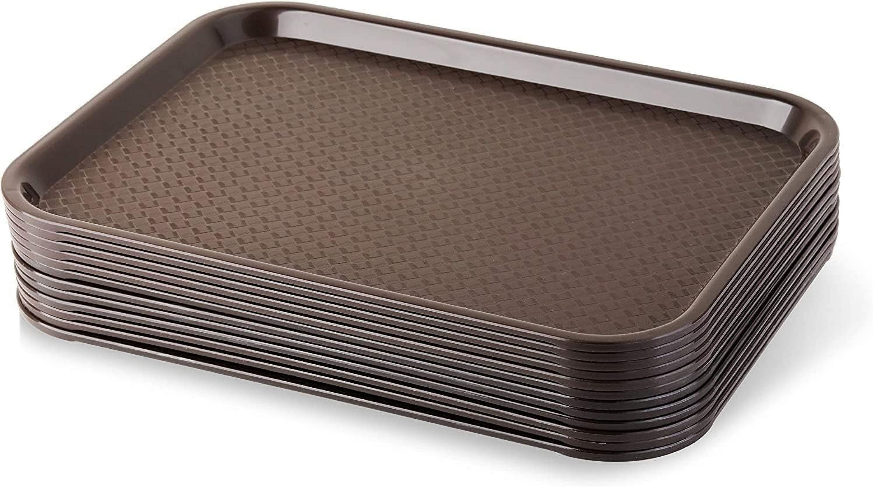 Soro Essentials- Set of 12 Plastic Fast Food Tray 10" x 14" Brown Color ...