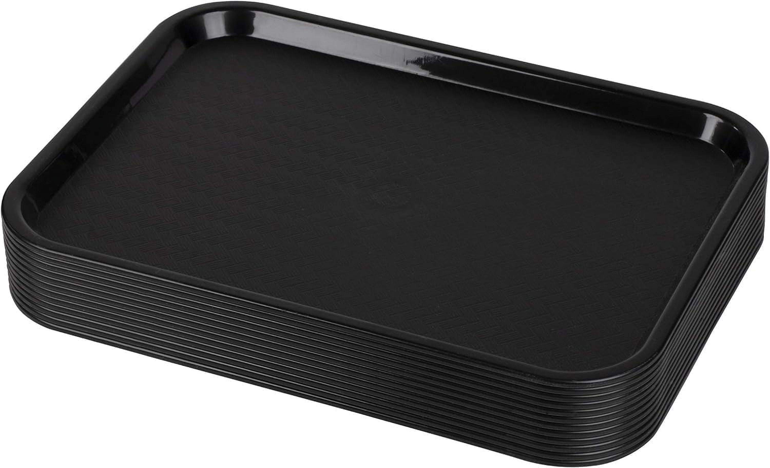 Soro Essentials- Set of 12 Plastic Fast Food Tray 14" x 18" Black Color ...