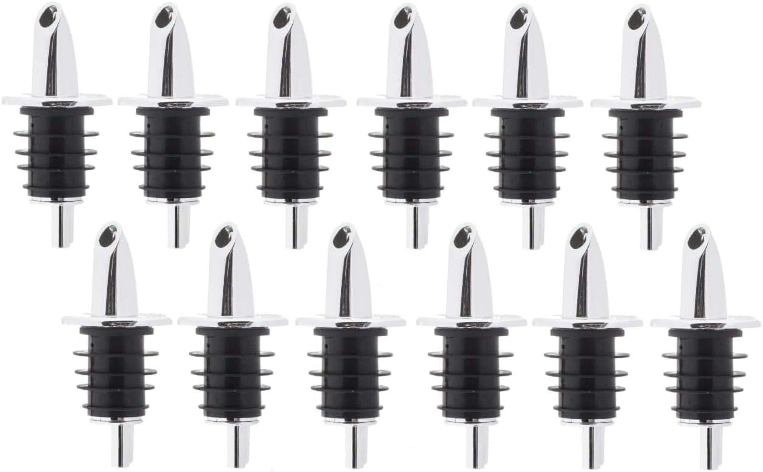 Soro Essentials- Set of 12 Plastic Free Flow Chrome Spout Liquor Bottle ...