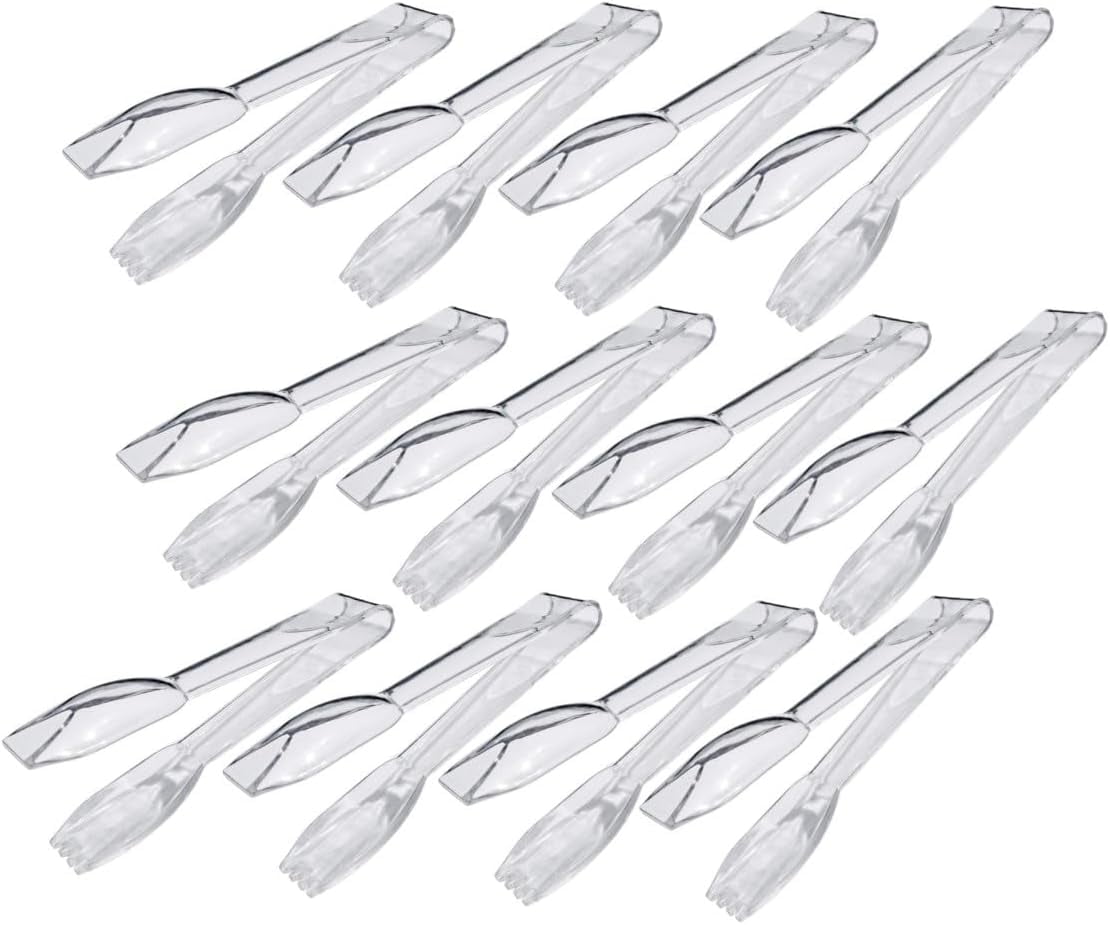 Soro Essentials- Set of 12- Polycarbonate 6” Tongs Clear Color- Serving ...