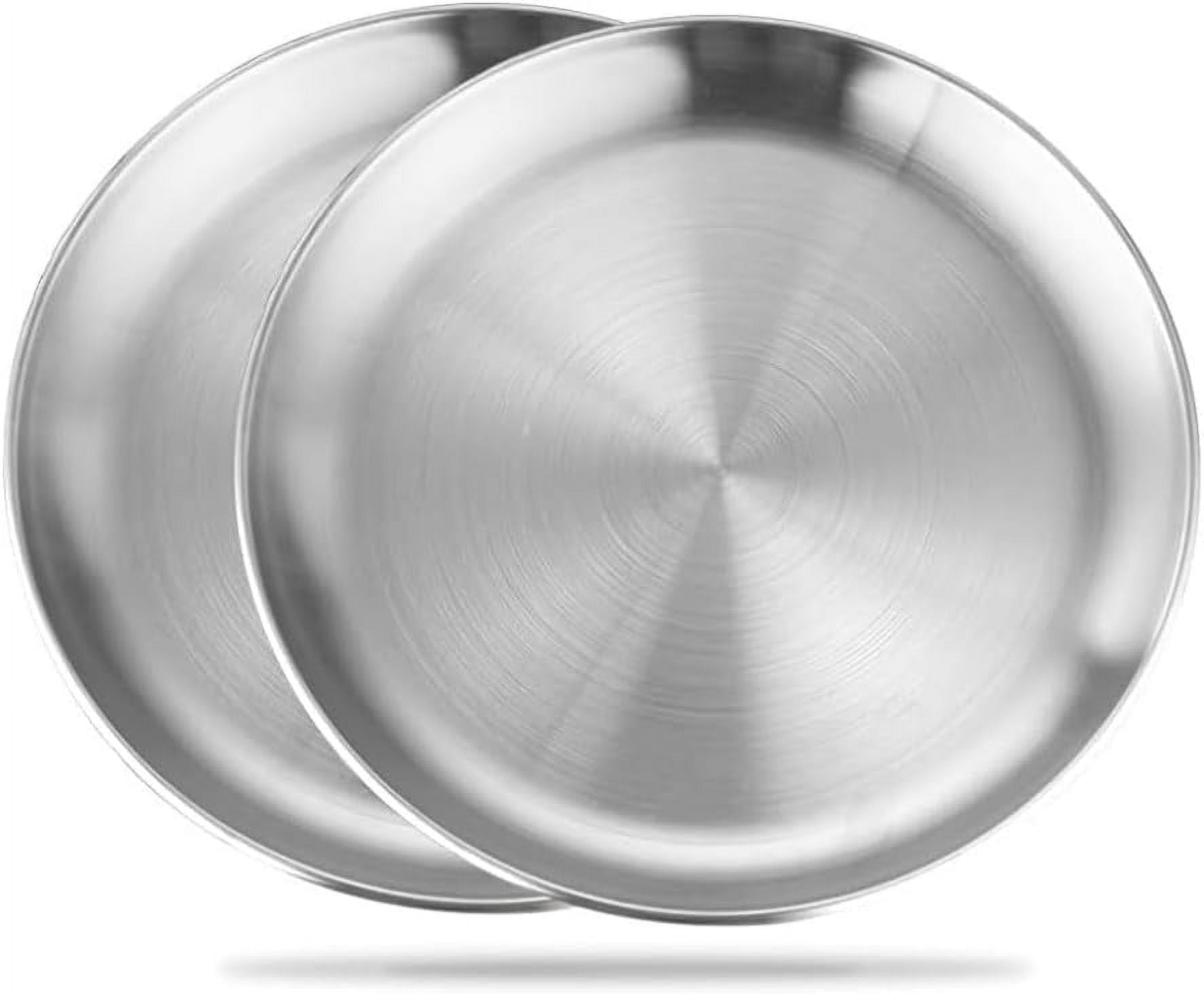 Soro Essentials- Set of 2 Aluminum 14” Coupe Style Pizza Trays- Pizza ...