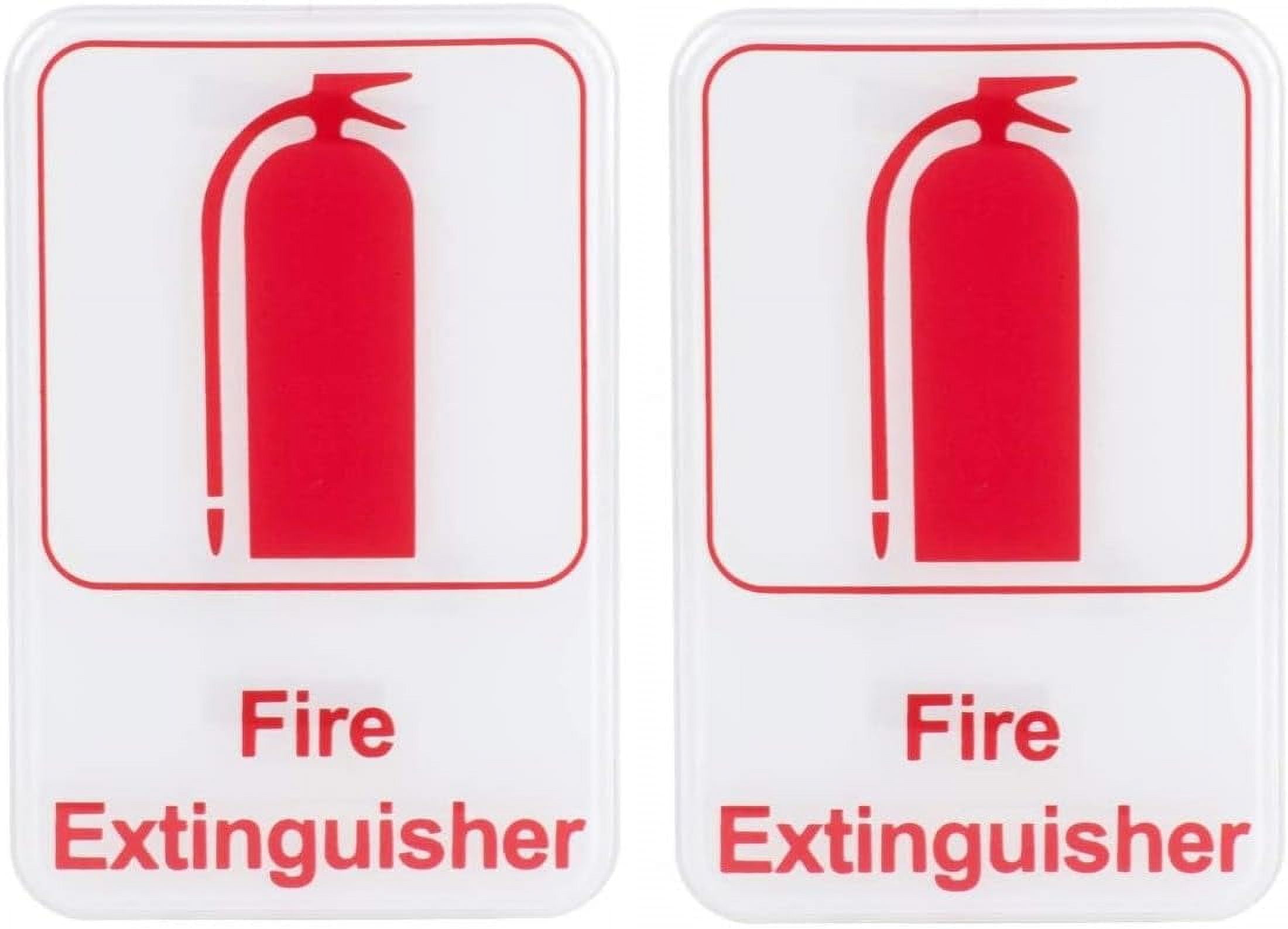 Soro Essentials- Set of 2 Plastic Fire Extinguisher Sign 6" x 9" Red on ...