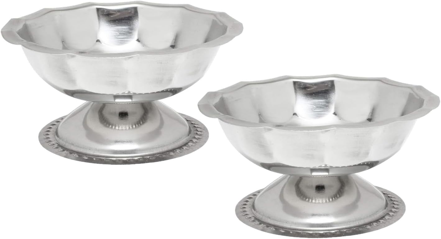 Soro Essentials- Set of 2 Stainless Steel 5 oz. Footed Sherbet Dishes ...