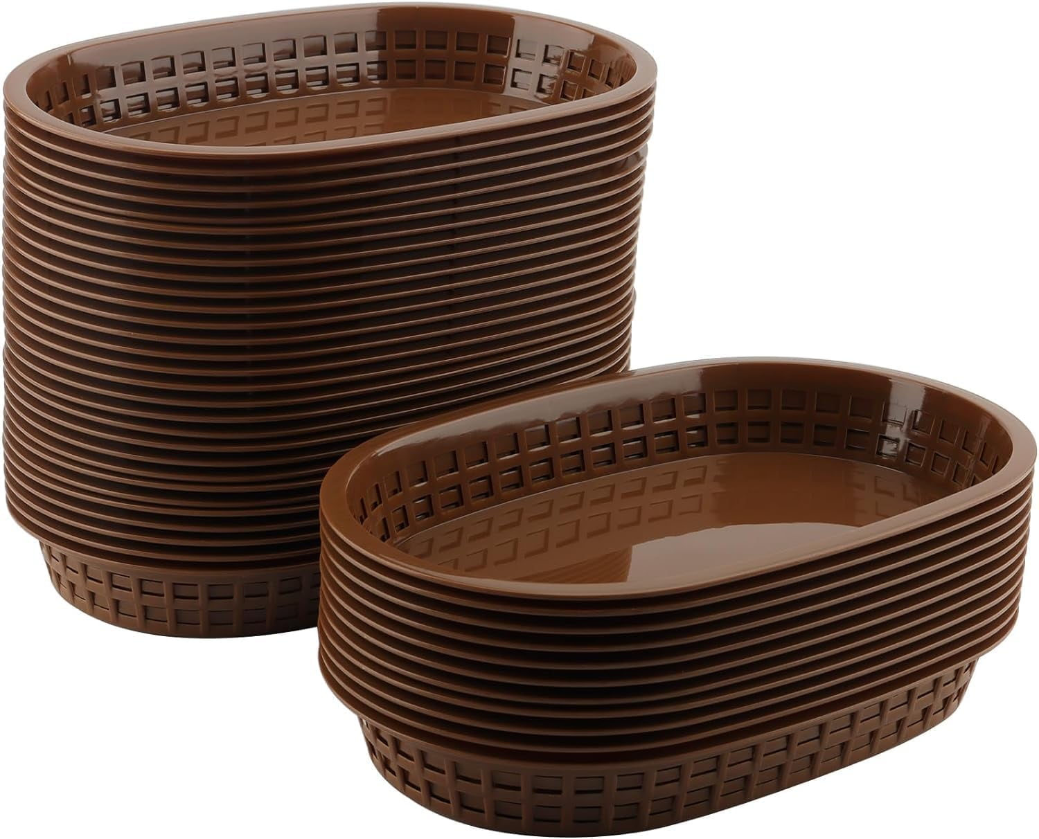 Soro Essentials- Set of 36 Plastic Rectangle Fast Food Basket 10” x 7 ...